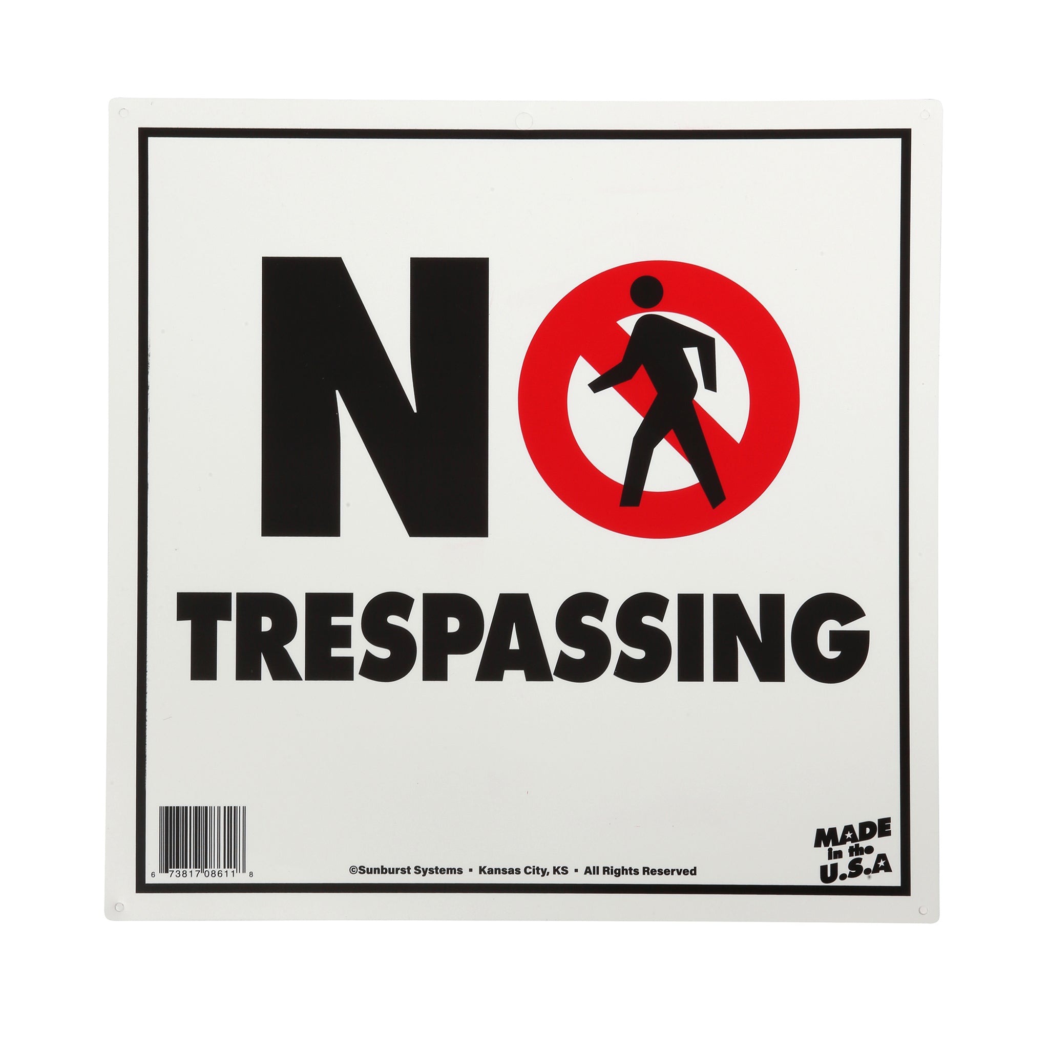 12” x 12” No Trespassing Sign – SunburstSystems